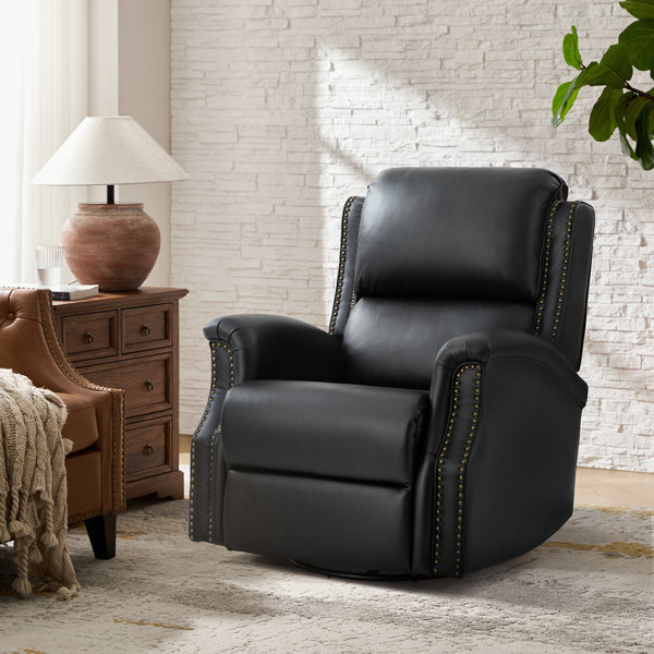 Barcalounger Leather Power Swivel Glider Recliner With Power Headrest Wayfair